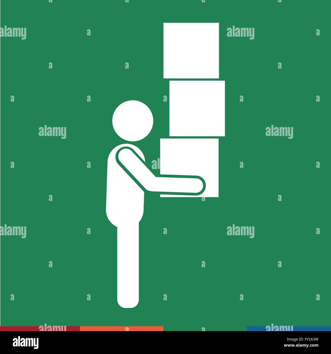 Man Moving Box Pictogram Icon Illustration design Stock Vector Image ...