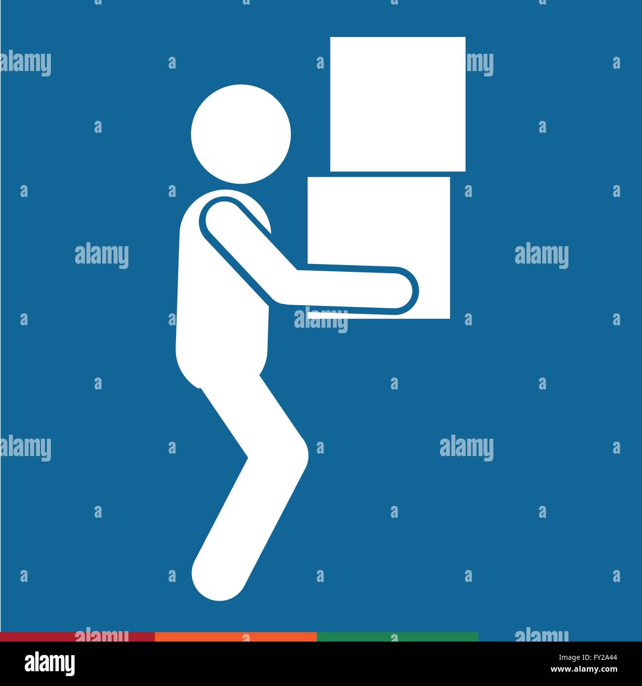 Man Moving Box Pictogram Icon Illustration design Stock Vector Image ...