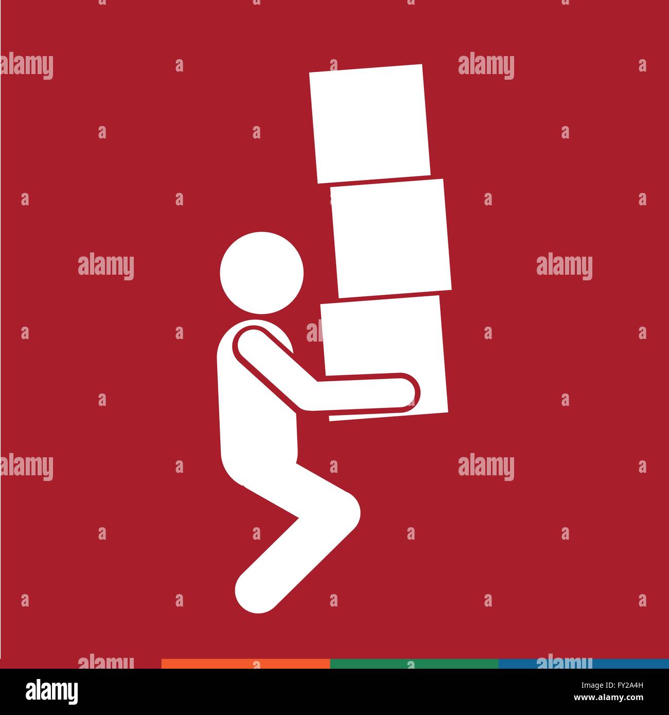 Man Moving Box Pictogram Icon Illustration design Stock Vector Image ...