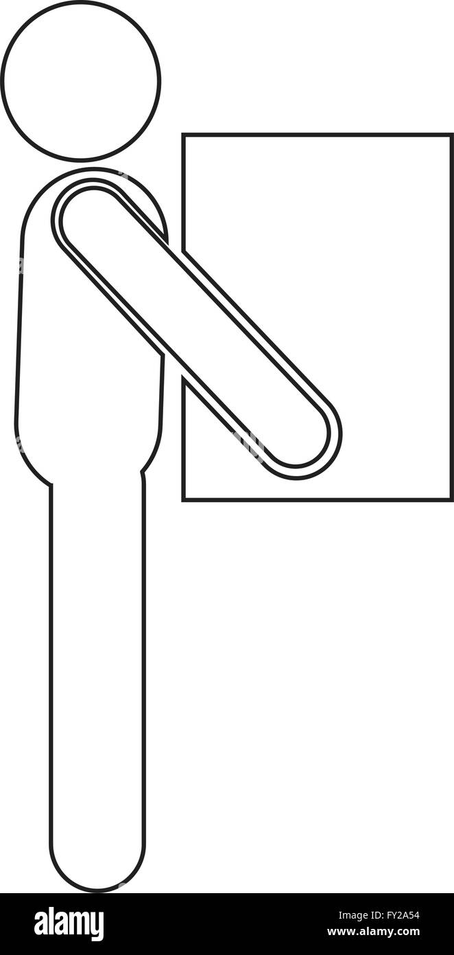 Man Moving Box Pictogram Icon Illustration design Stock Vector Image ...