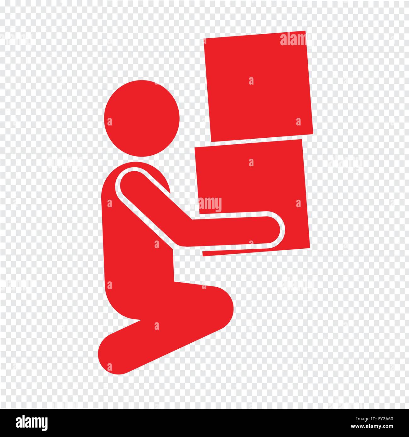 Man Moving Box Pictogram Icon Illustration design Stock Vector Image ...