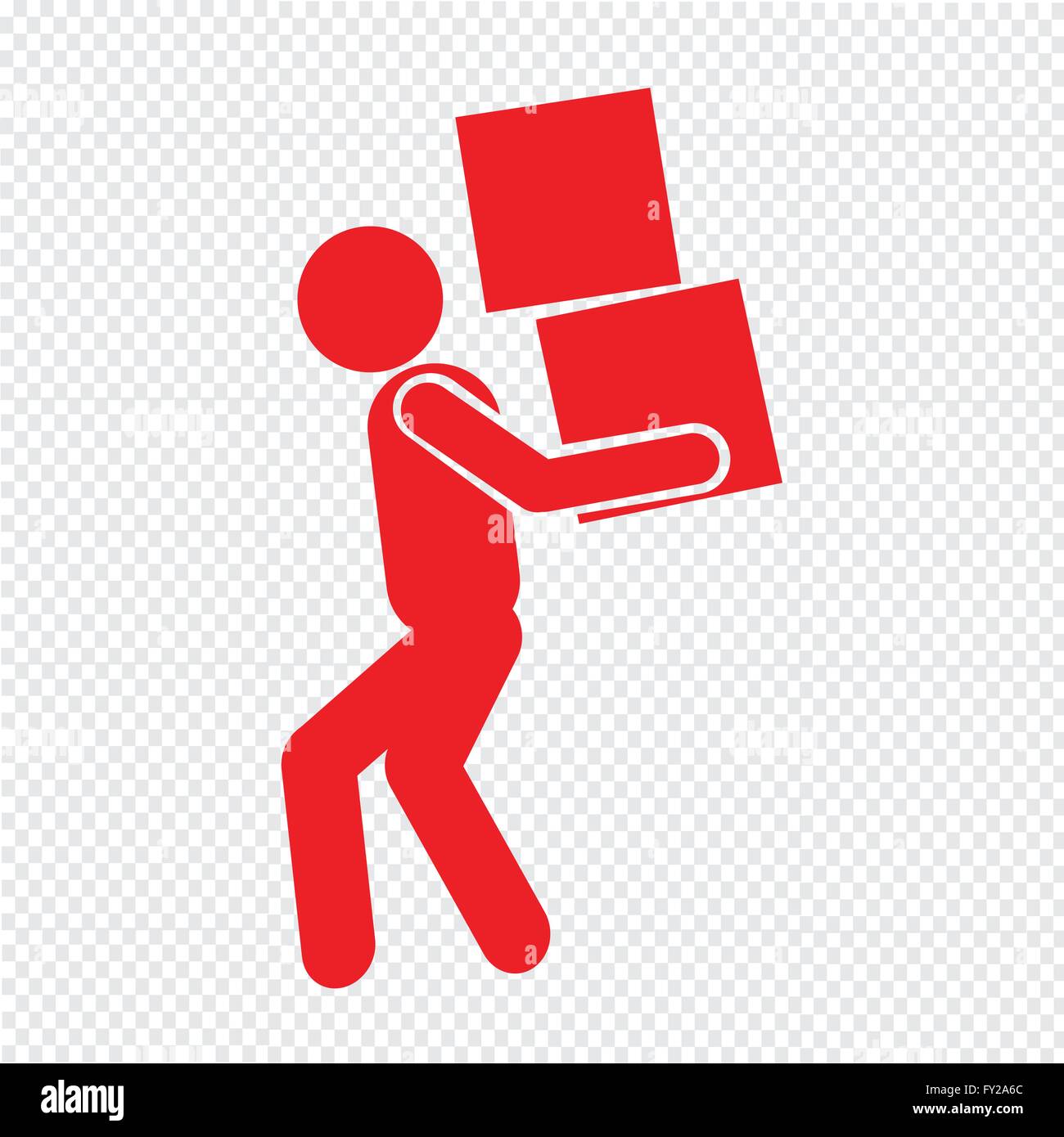 Man Moving Box Pictogram Icon Illustration design Stock Vector Image ...
