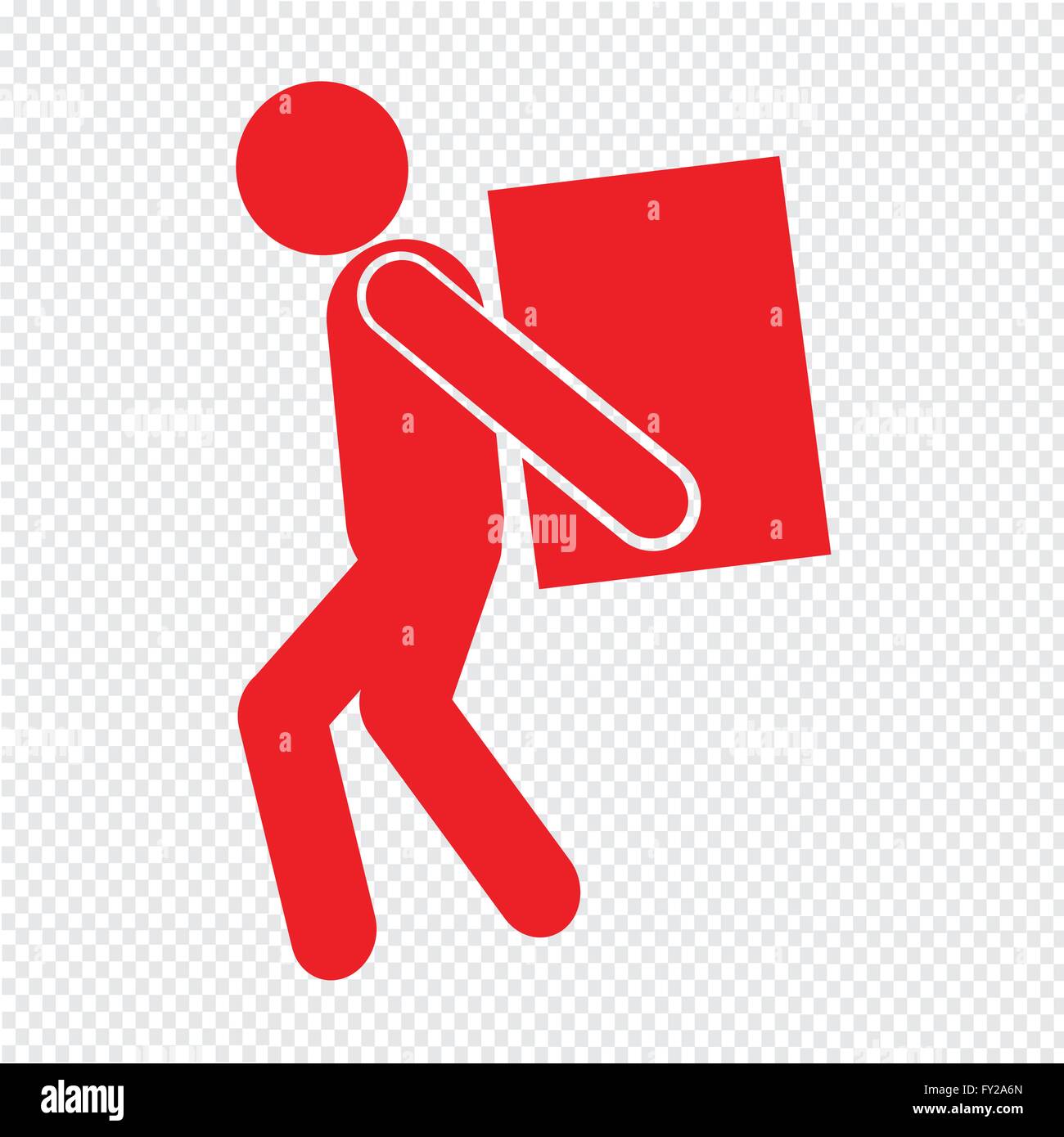 Man Moving Box Pictogram Icon Illustration design Stock Vector Image ...
