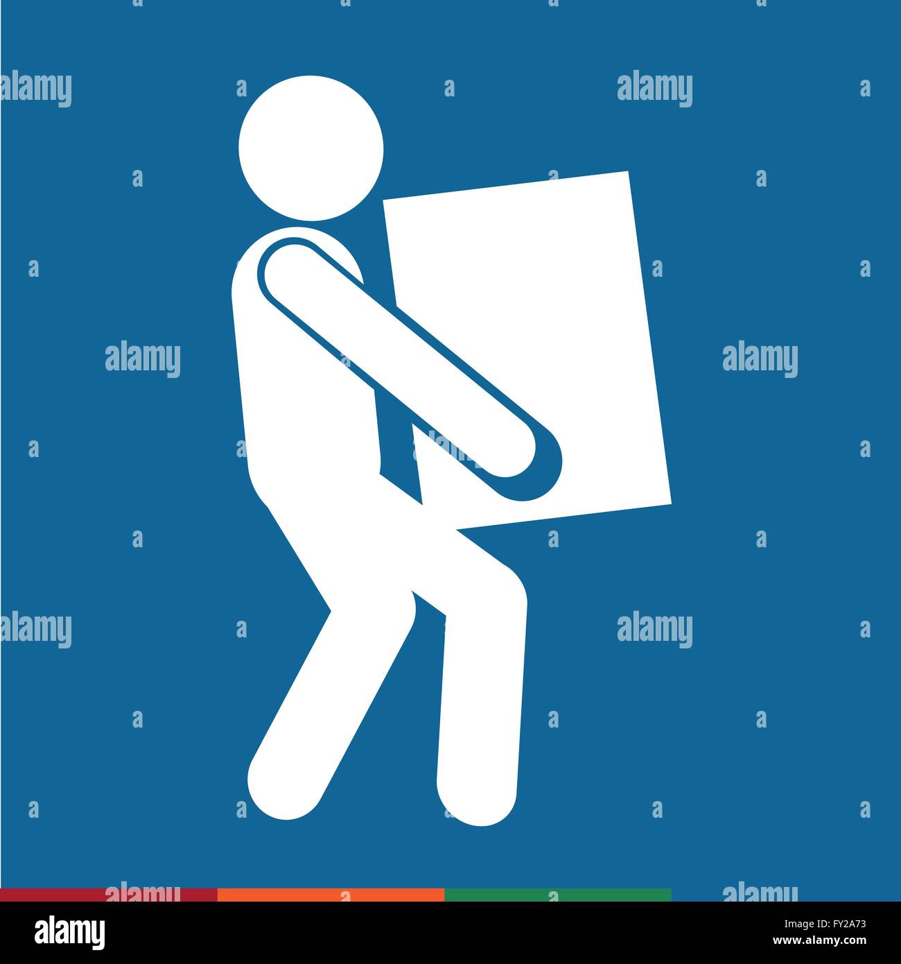 Man Moving Box Pictogram Icon Illustration design Stock Vector Image ...