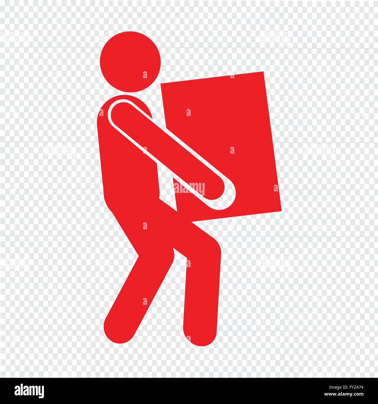Man Moving Box Pictogram Icon Illustration design Stock Vector Image ...