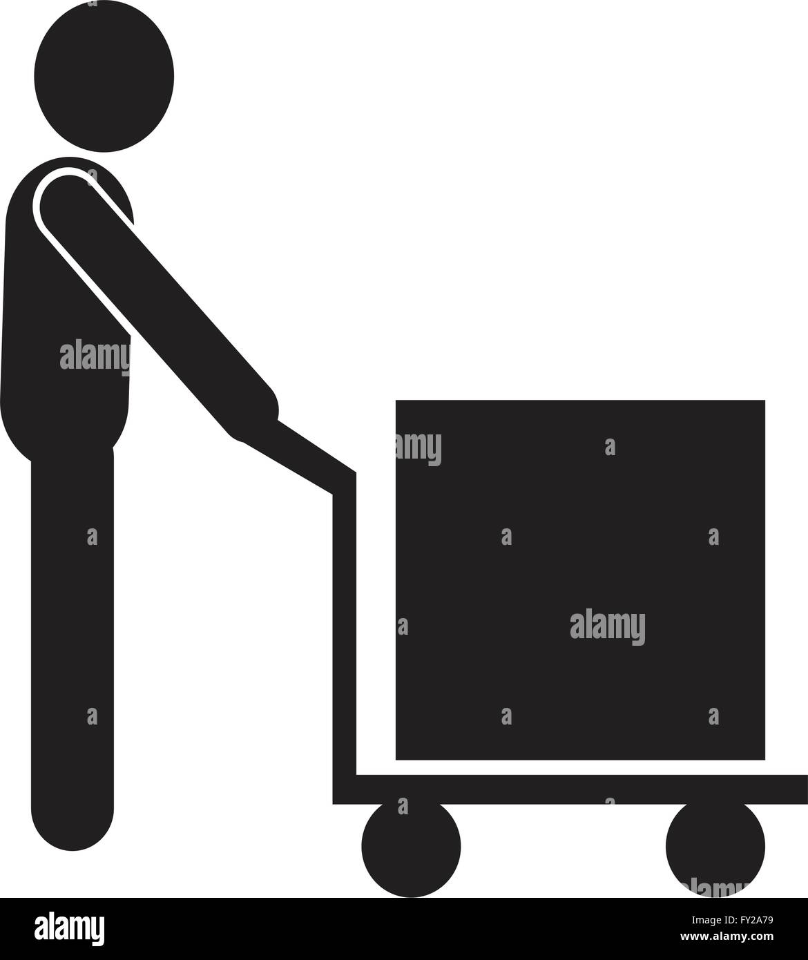 Man Moving Box Pictogram Icon Illustration design Stock Vector Image ...