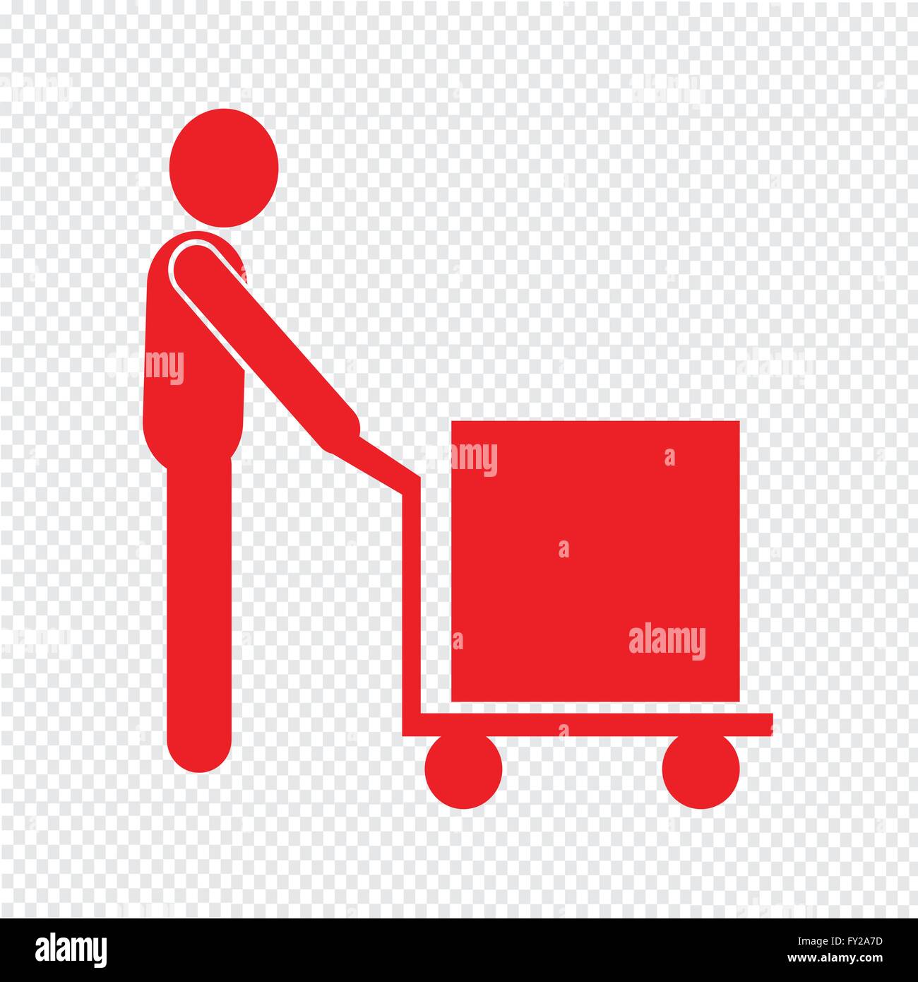 Man Moving Box Pictogram Icon Illustration design Stock Vector Image ...
