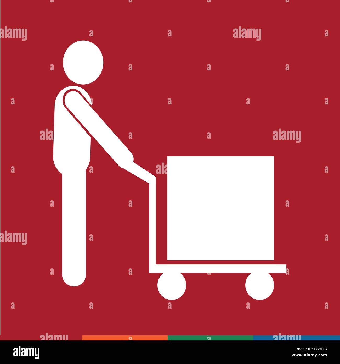 Man Moving Box Pictogram Icon Illustration design Stock Vector Image ...