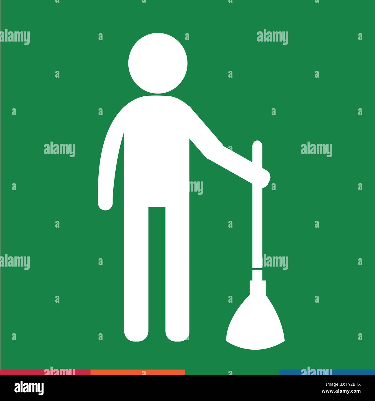 Cleaner Man and Cleaning Tool Equipment people icon Illustration design ...