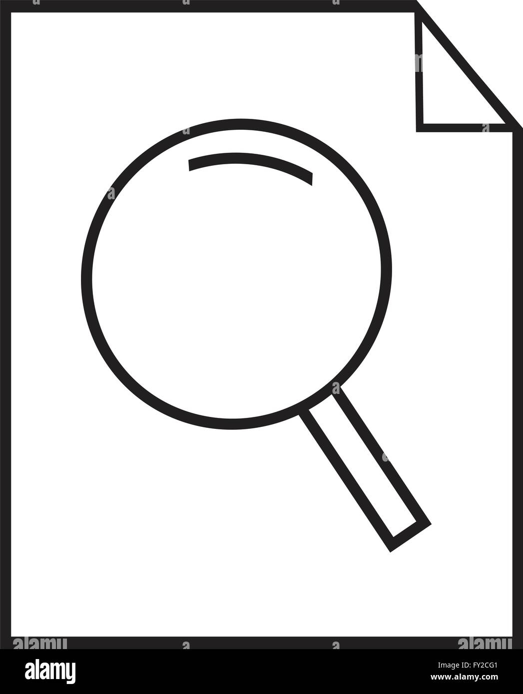 Thin line magnifier document icon Illustration design Stock Vector ...