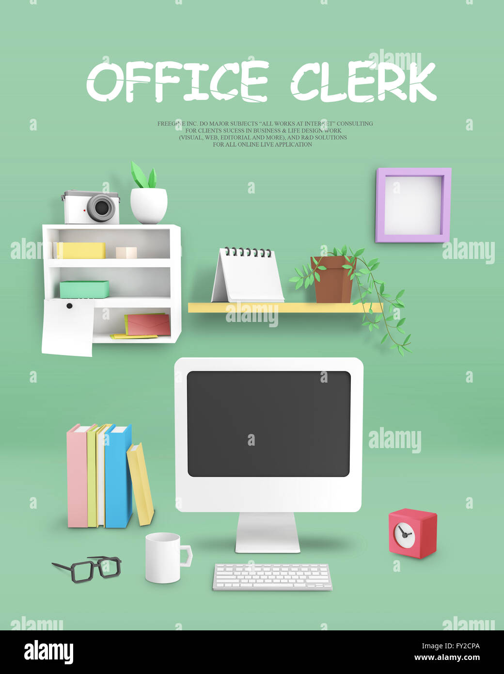 3D Desk Objects 016 Stock Photo - Alamy