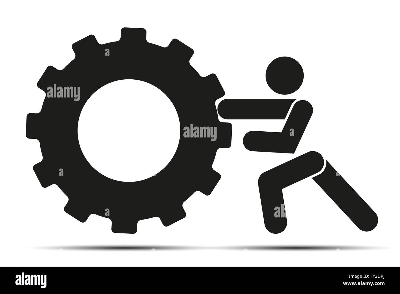 Man pushes a wheel Stock Photo - Alamy