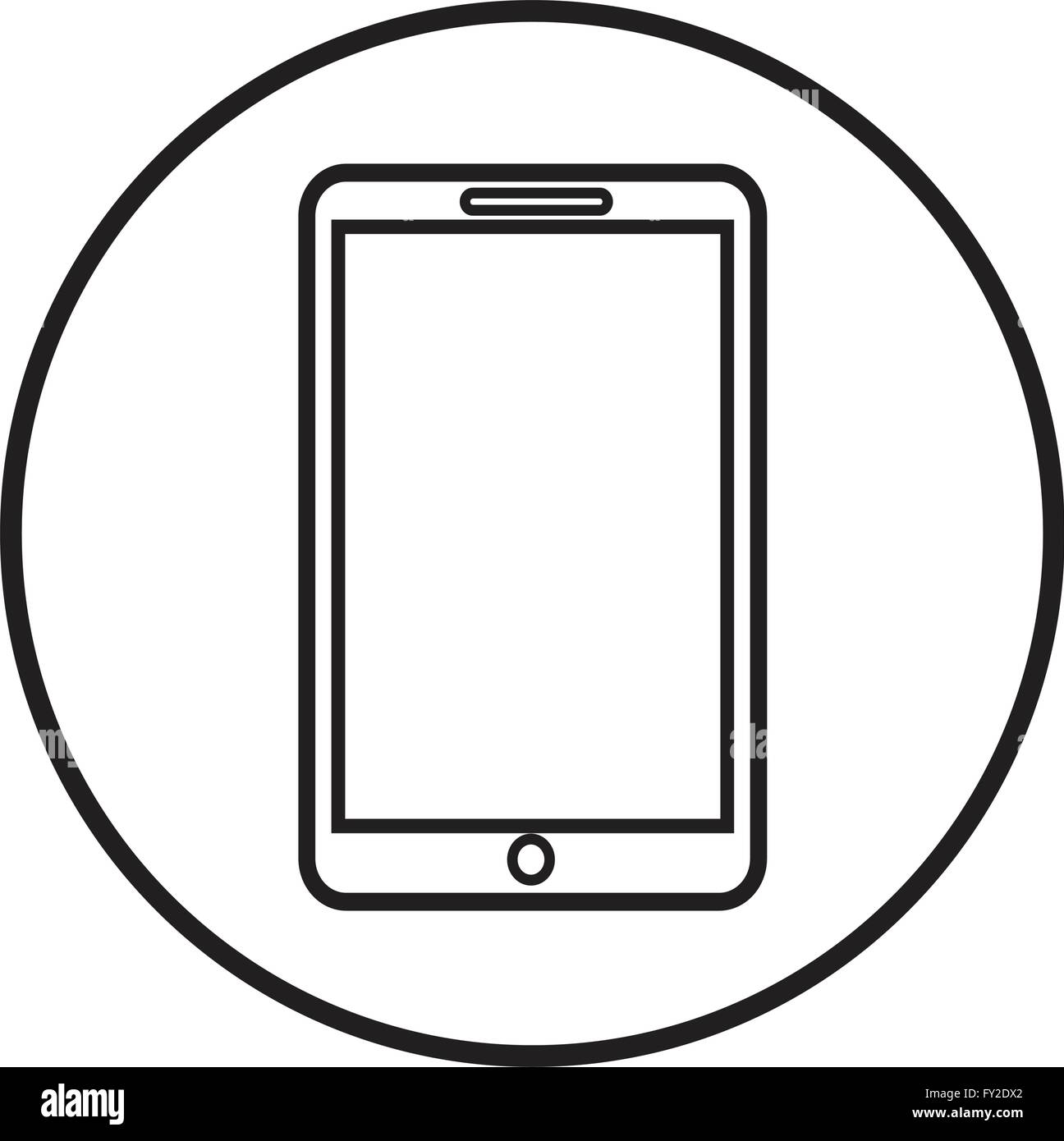 Thin Line Mobile Phone Icon Illustration design Stock Vector Image ...