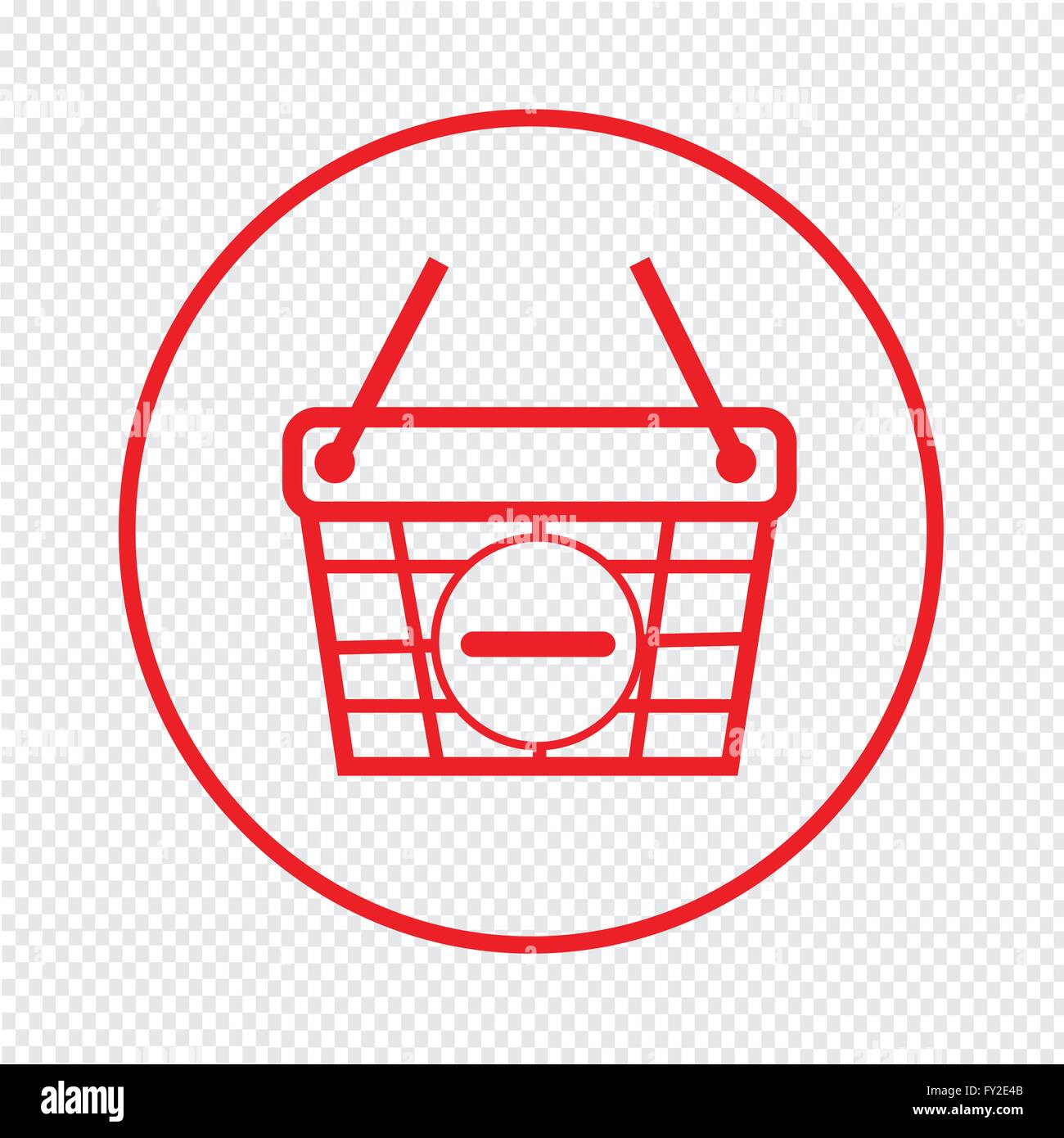 Thin Line Shopping Basket Icon Illustration design Stock Vector Image ...