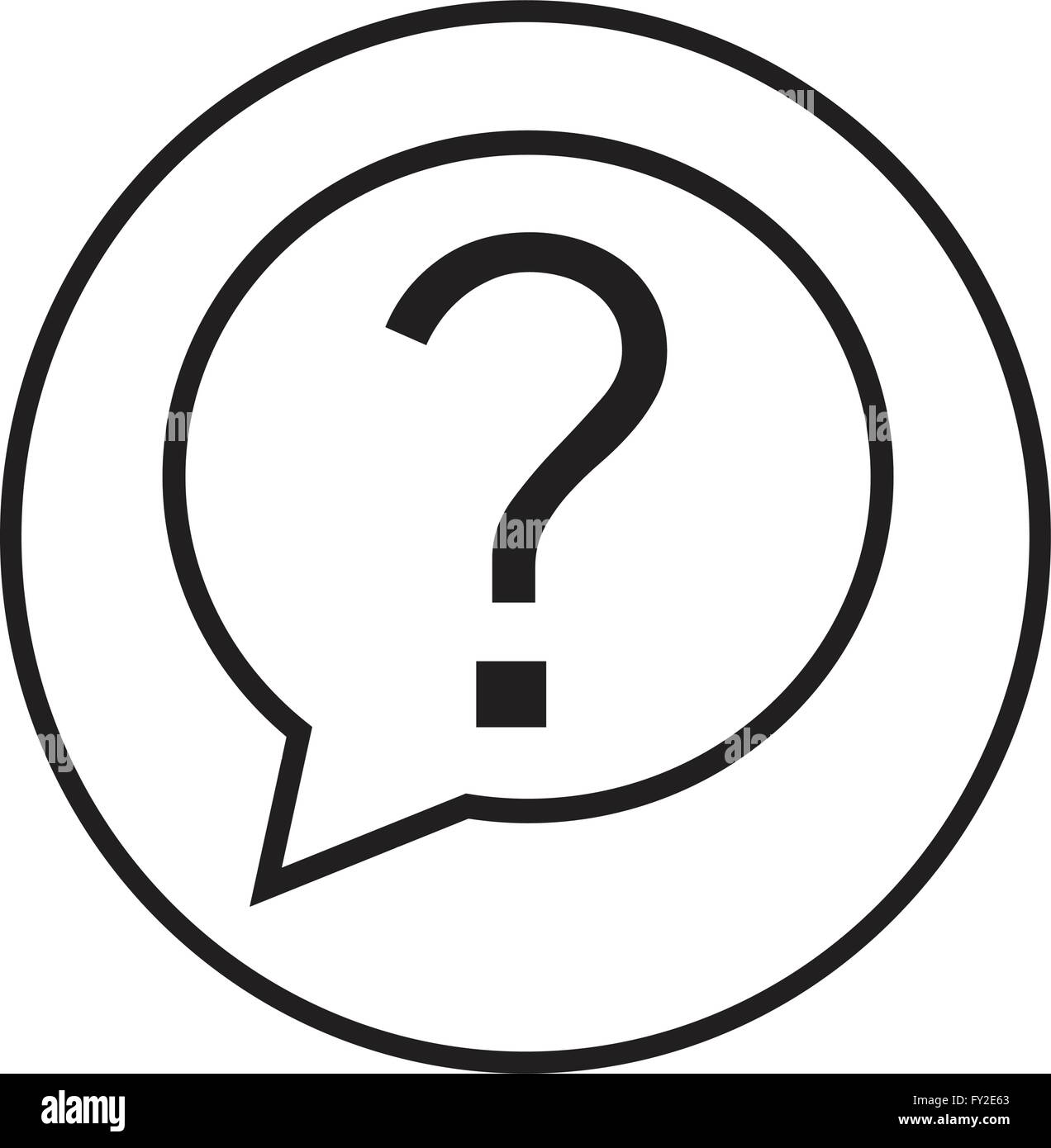 Thin Line Question Mark Icon Illustration design Stock Vector Image ...