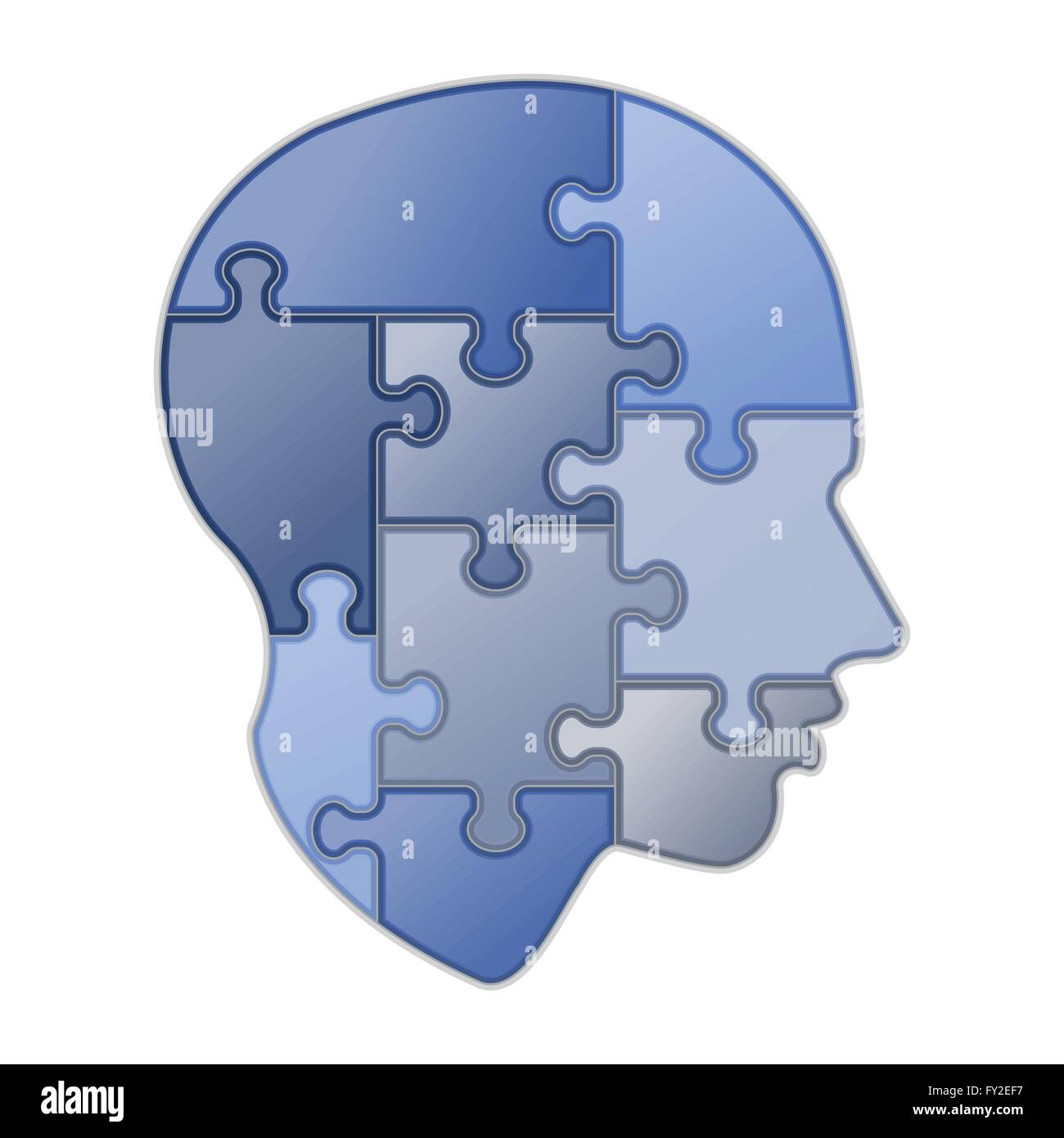 Human puzzle head shape Cut Out Stock Images & Pictures - Alamy