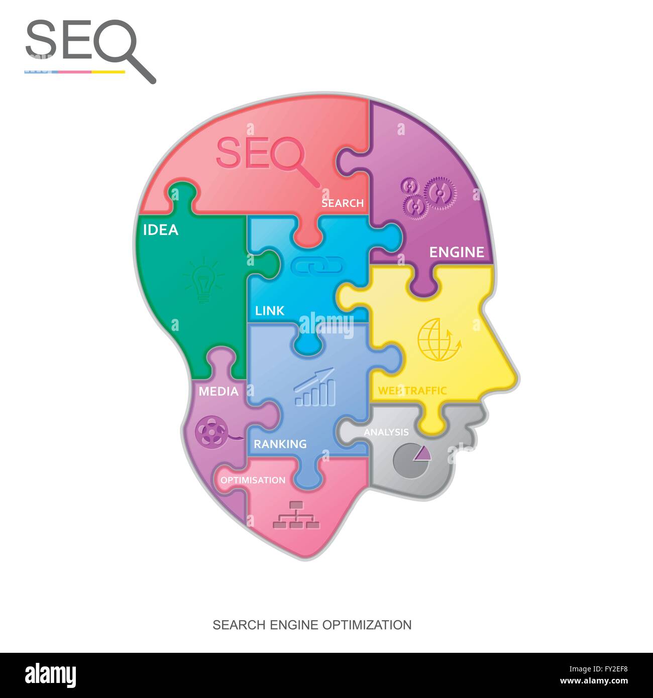 Puzzle head brain learning Cut Out Stock Images & Pictures - Alamy