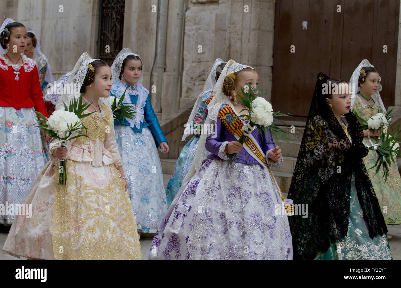 Flower offering procession in honour of the Lady of the Forsaken ...