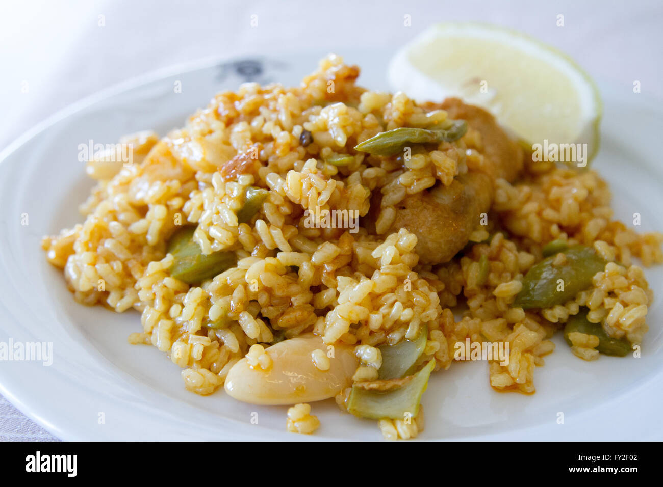Rice paella Spanish style Stock Photo - Alamy