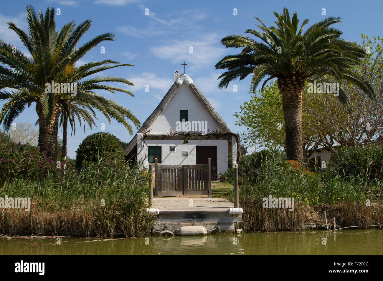 Barraca typical house at the Albufera nature reserve Valencia Spain ...