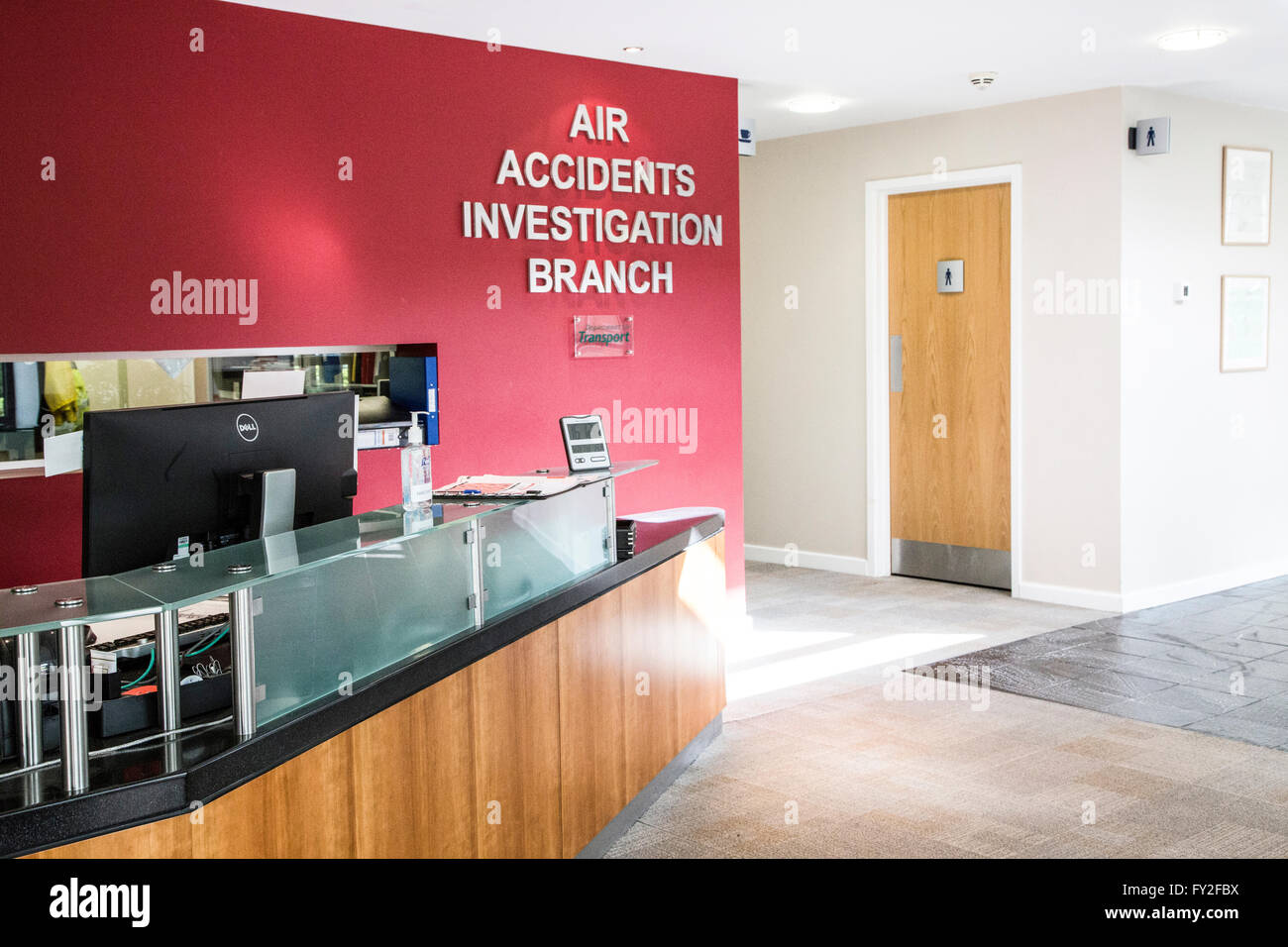 Air Accident Investigation Branch, AAIB, A.A.I.B. Reception area at the ...
