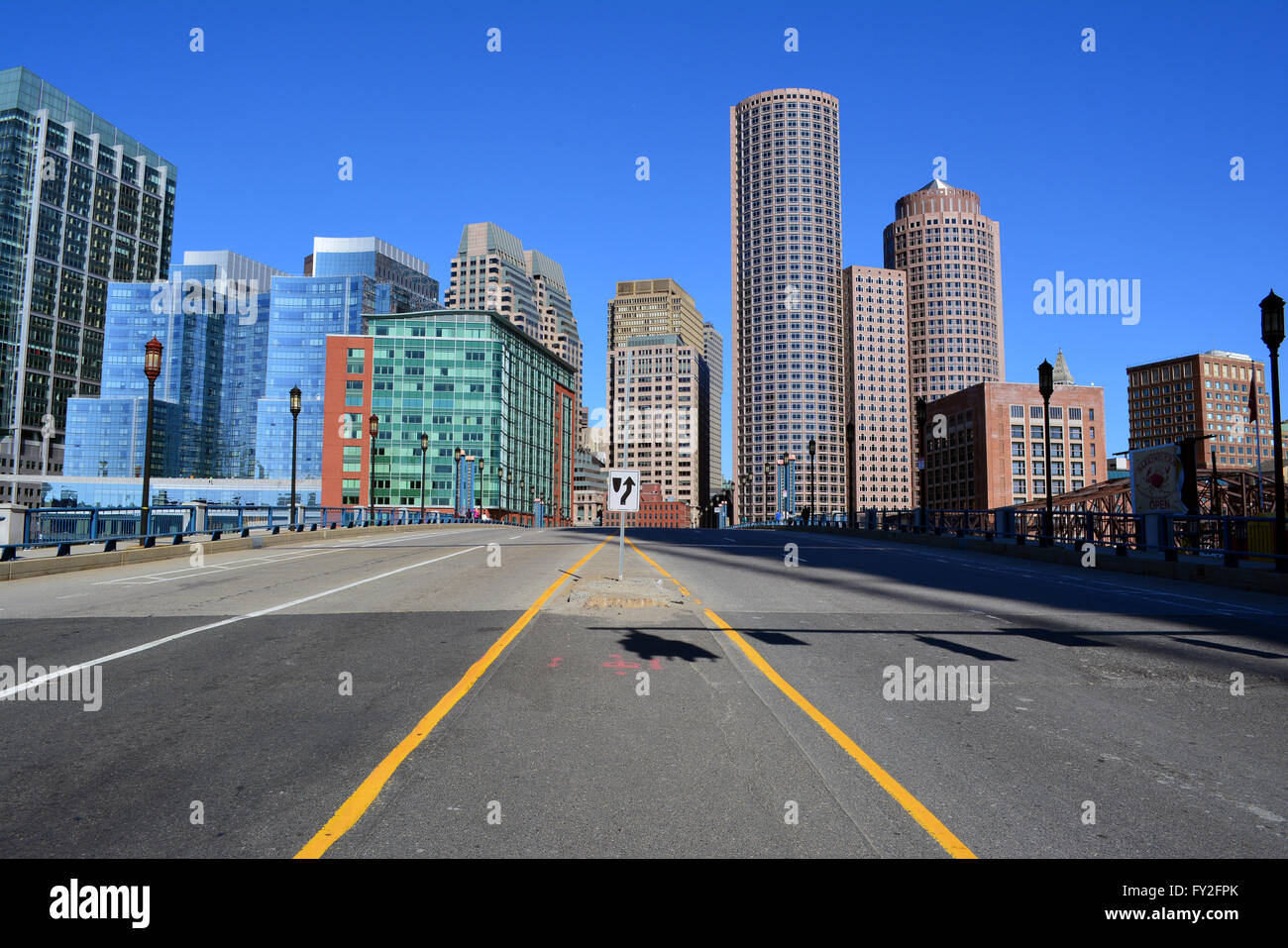 Moakley Bridge crossing into downtown Boston Stock Photo - Alamy