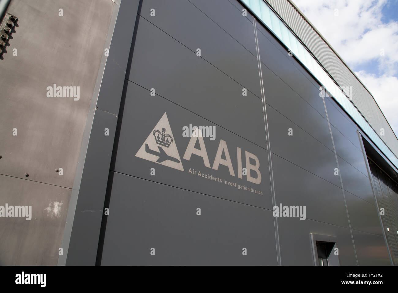 Air Accident Investigation Branch, AAIB, A.A.I.B. AAIB logo on hangar ...