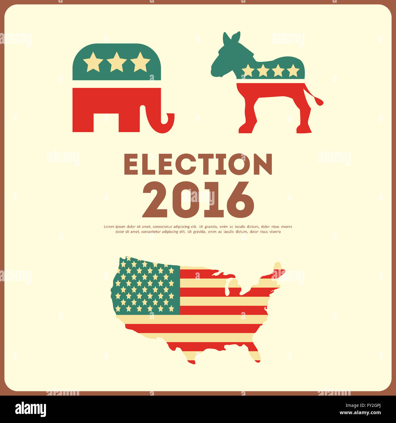 Presidential Election Voting Poster. Retro Style. Illustration Stock ...