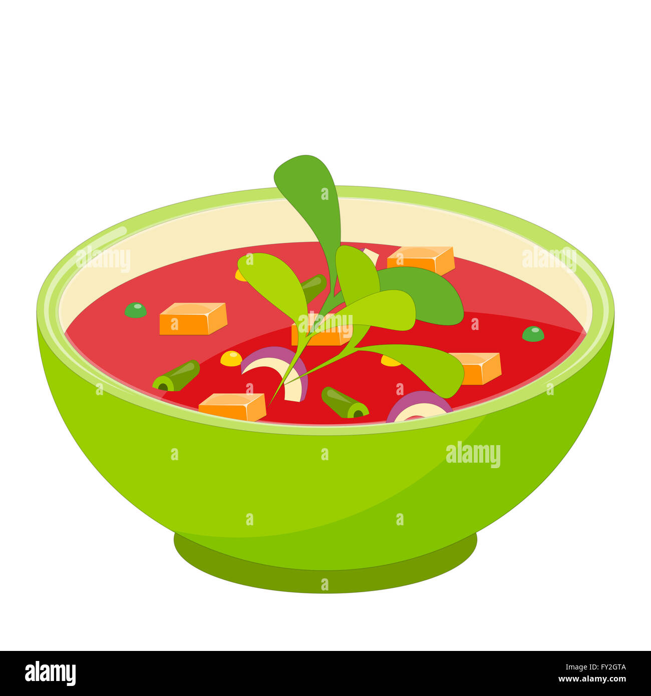 Minestrone Soup Isolated on White Background. Traditional Italian ...