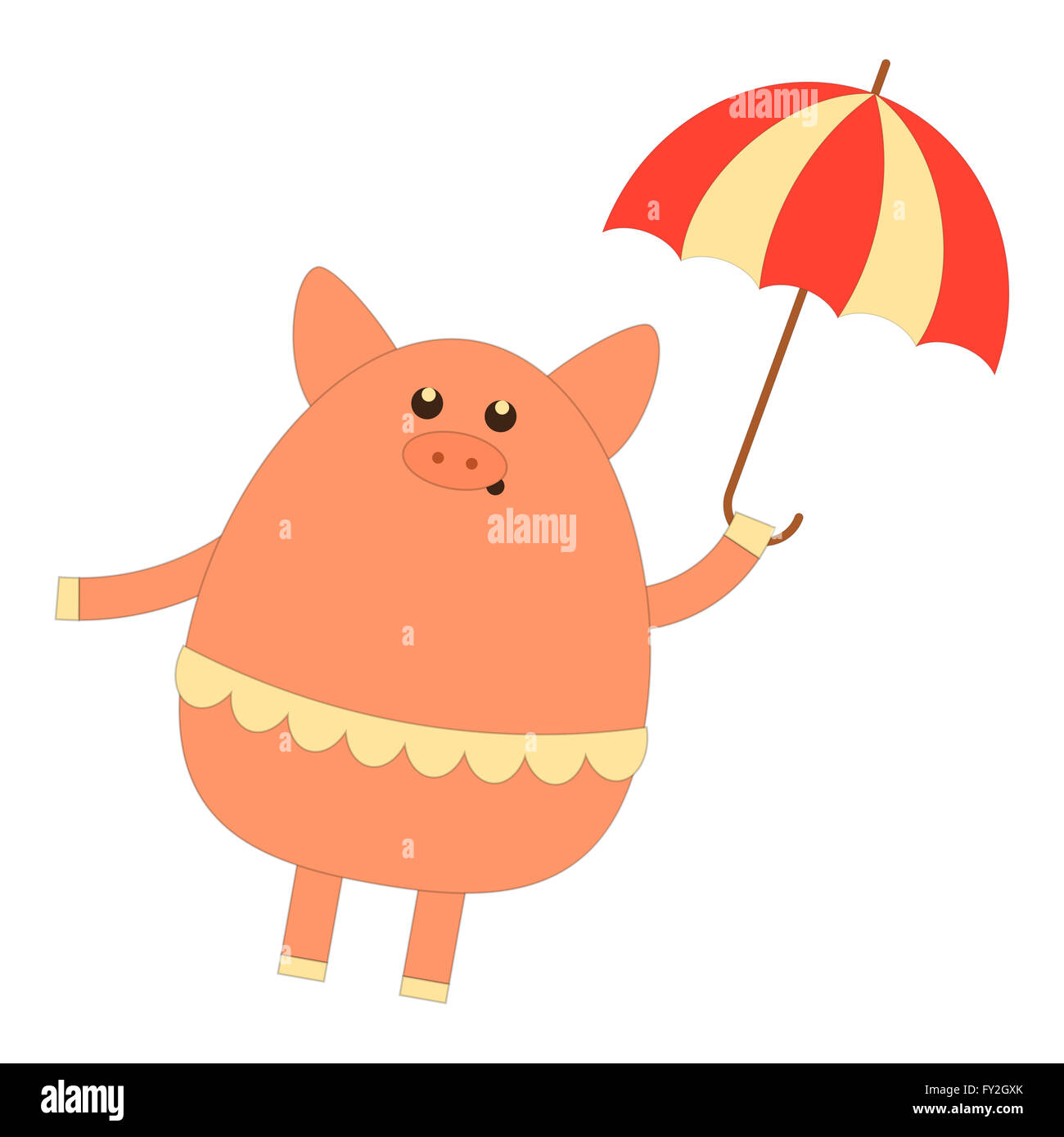 Circus Pig Isolated on White Background. Illustration Stock Photo - Alamy