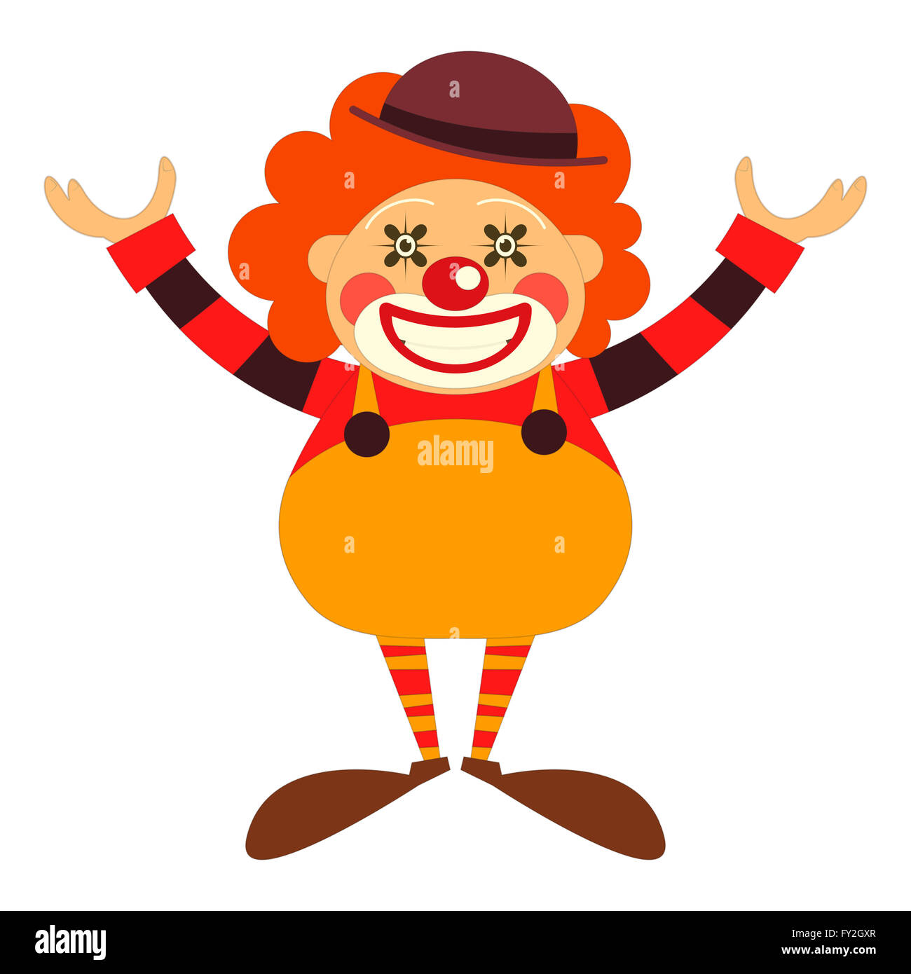 Circus Clown Isolated on White Background. Illustration Stock Photo - Alamy