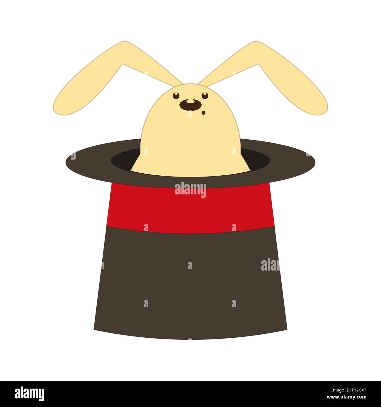 Circus Bunny Rabbit in Hat Isolated on White Background. Illustration ...