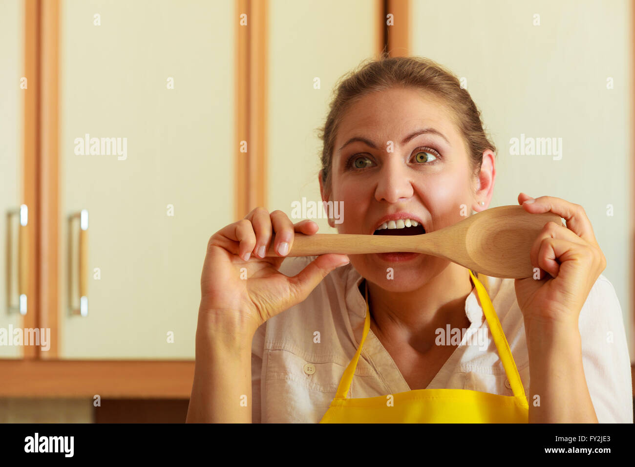 Cooking and preparing food meal concept. Thoughtful wondering and ...