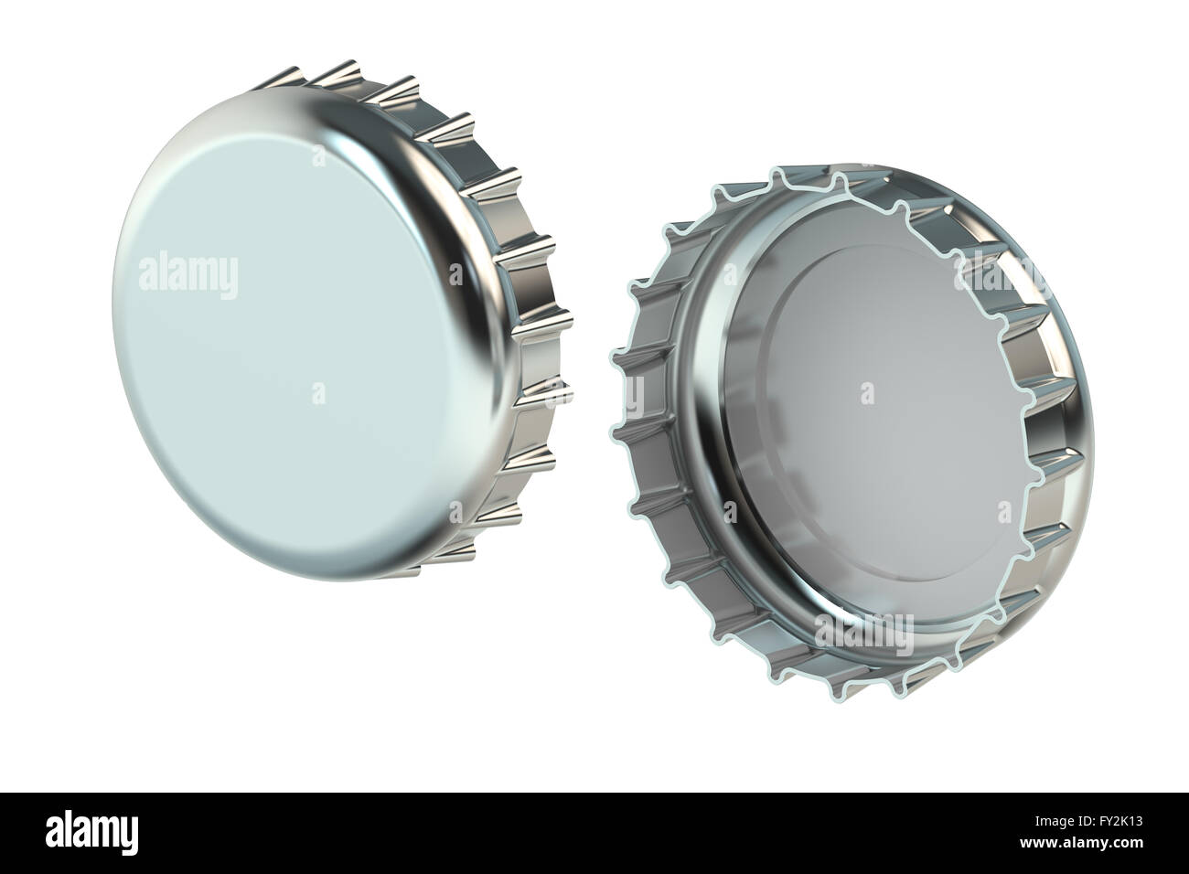 Metal bottle cap, 3D rendering isolated on white background Stock Photo ...