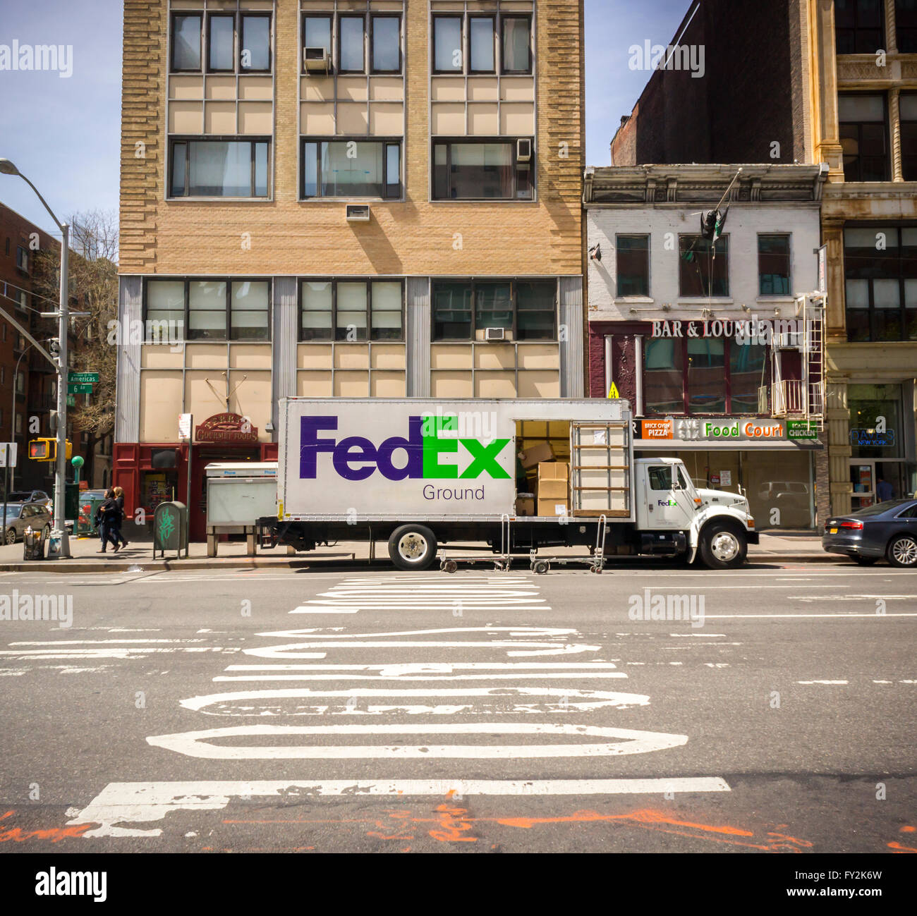 A FedEx truck parked in New York on Tuesday, April 19, 2016. (© Richard ...