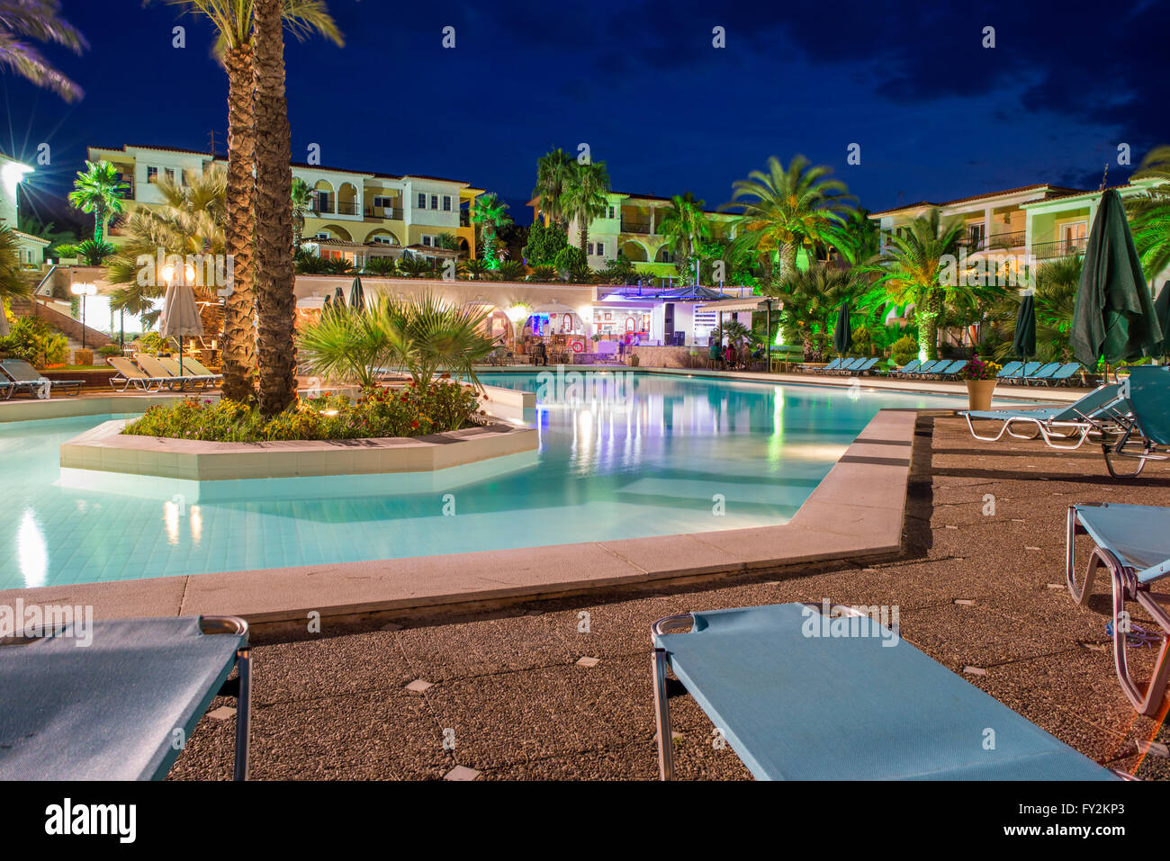 Water pool at night - vacation background Stock Photo - Alamy