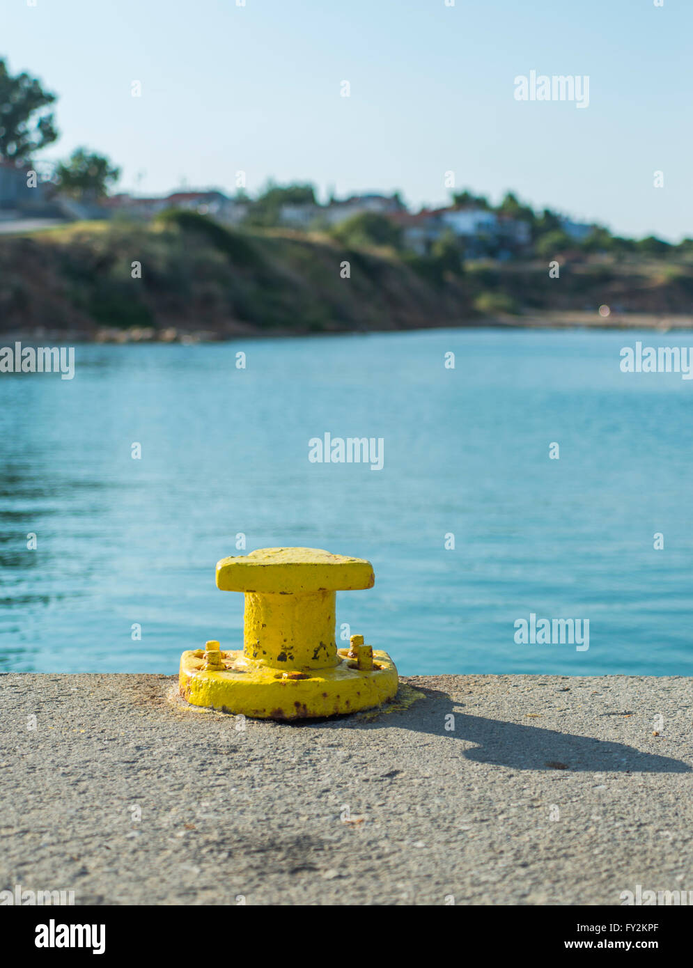 Cleat for mooring boats. Space for text insertion on the right Stock ...