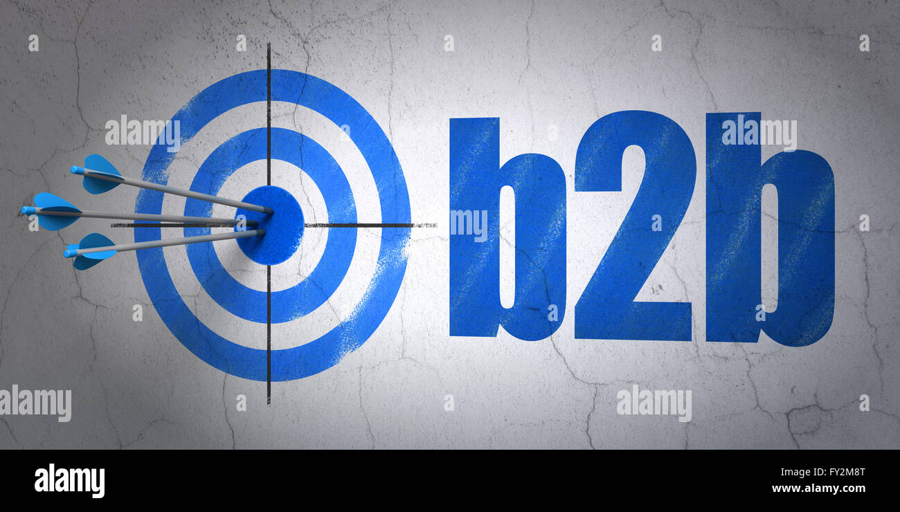 Business concept: target and B2b on wall background Stock Photo - Alamy