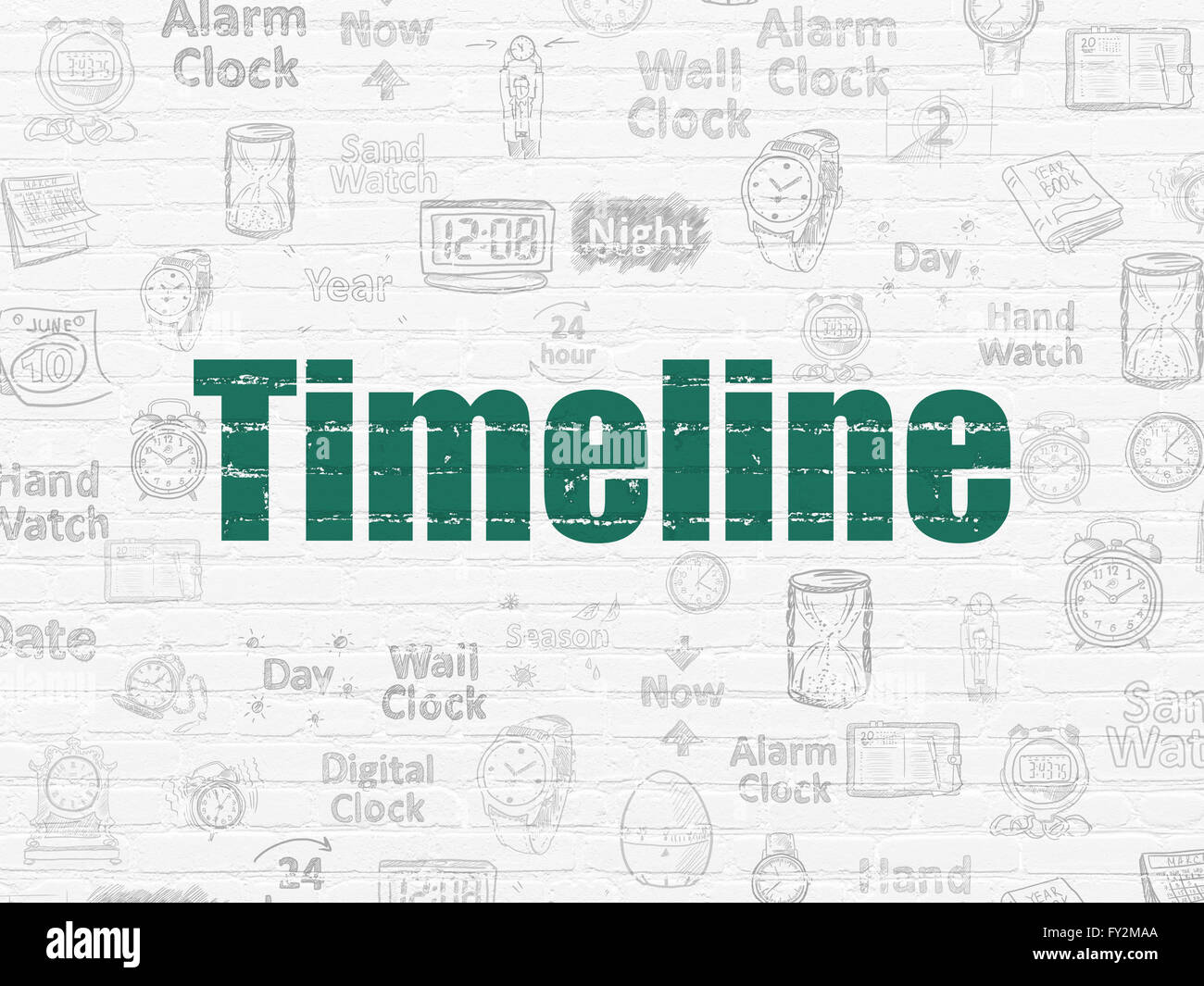 Timeline concept: Timeline on wall background Stock Photo - Alamy