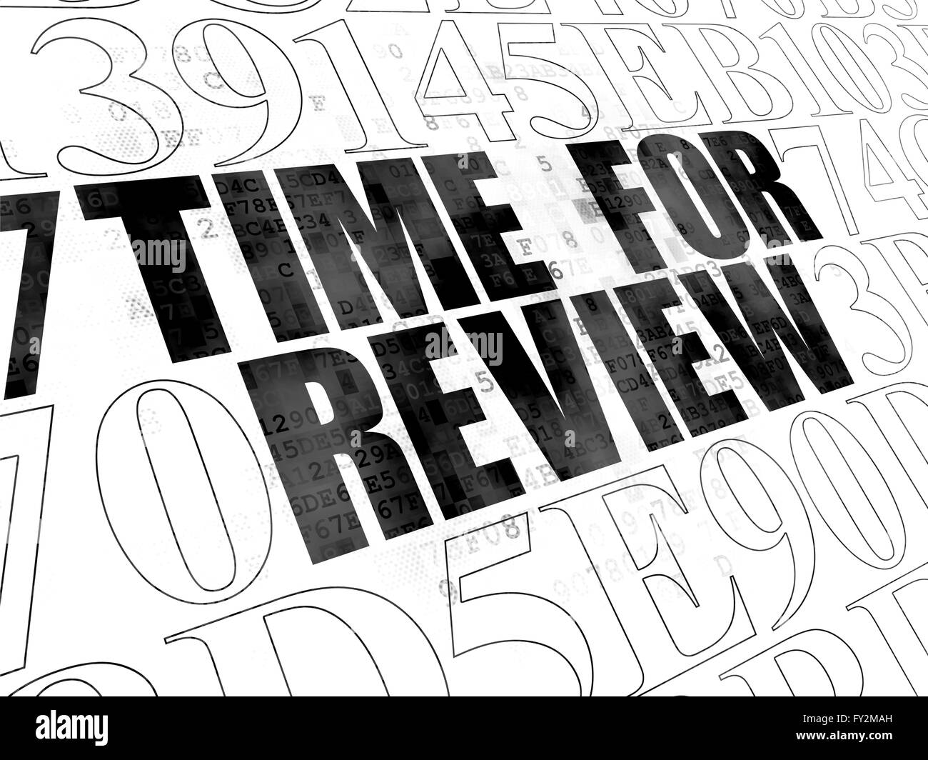 Time concept: Time for Review on Digital background Stock Photo - Alamy