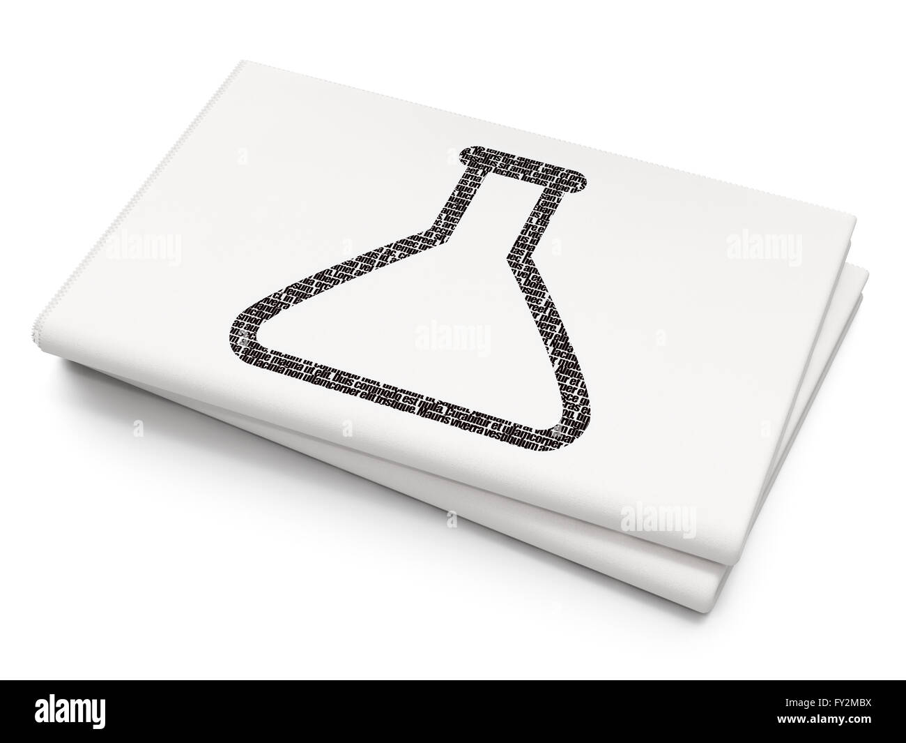 Science concept: Flask on Blank Newspaper background Stock Photo - Alamy