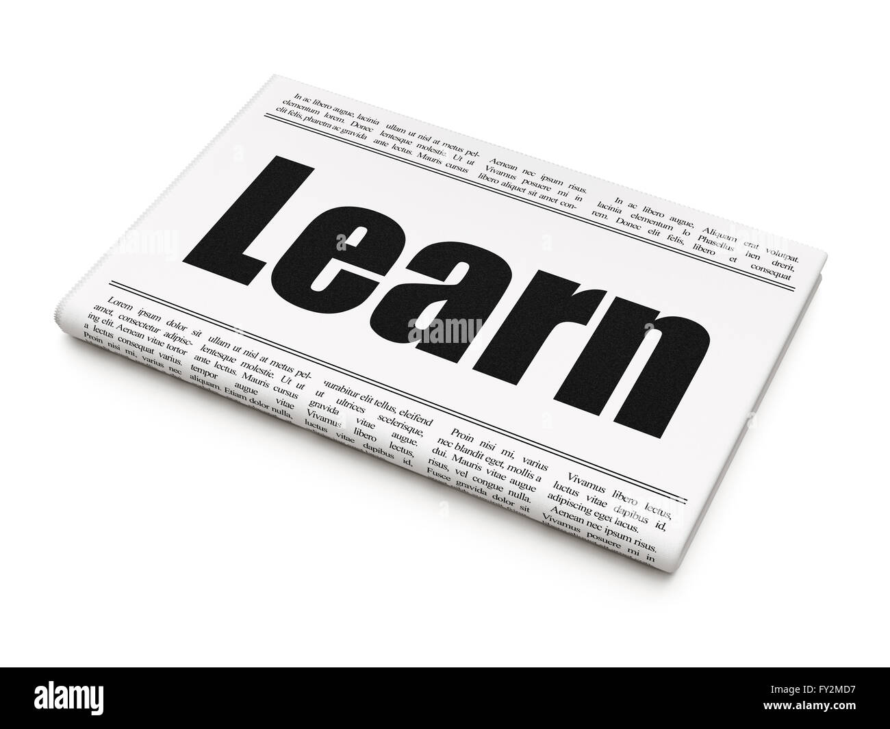 Learning concept: newspaper headline Learn Stock Photo - Alamy