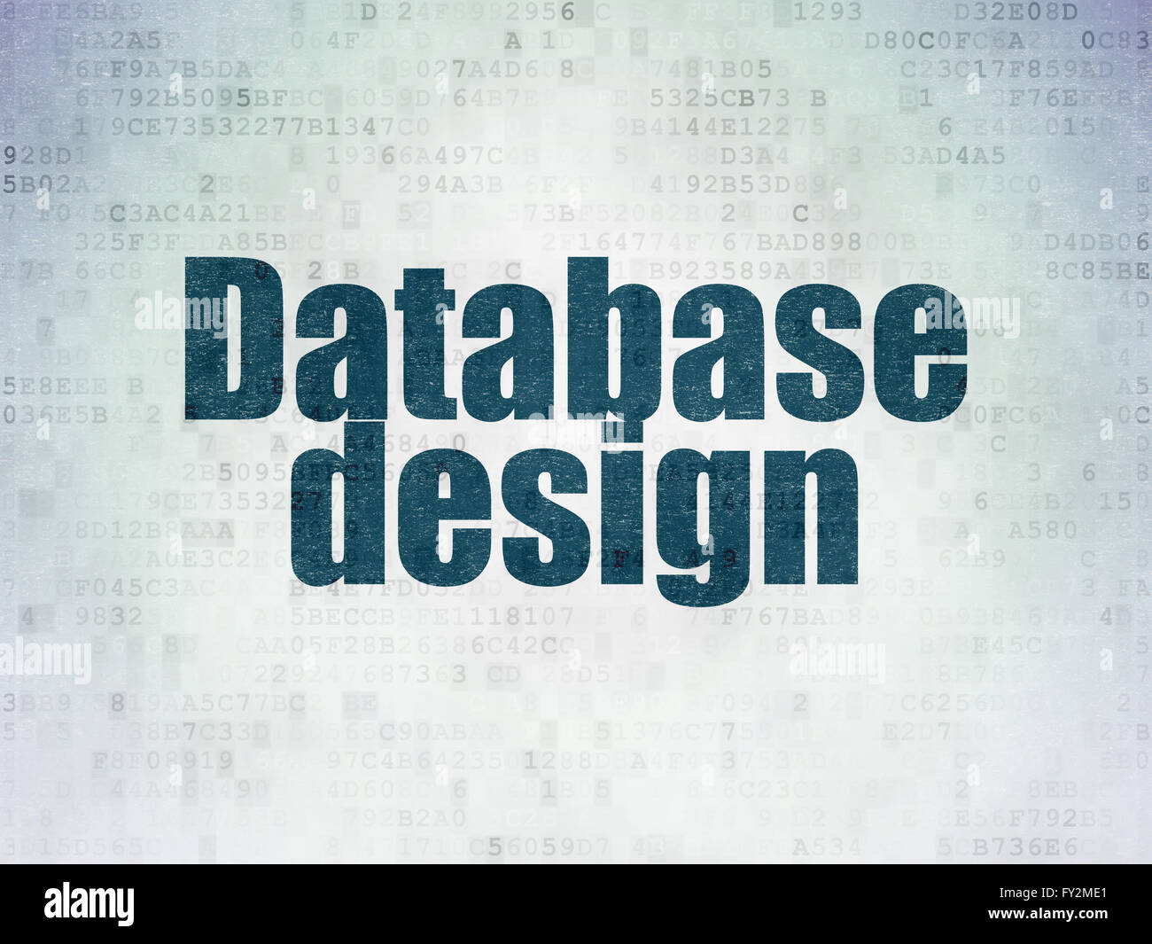 Database concept: Database Design on Digital Paper background Stock ...