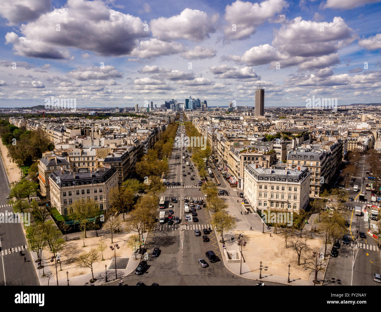 Paris, the arc de triomphe, aerial view hi-res stock photography and ...
