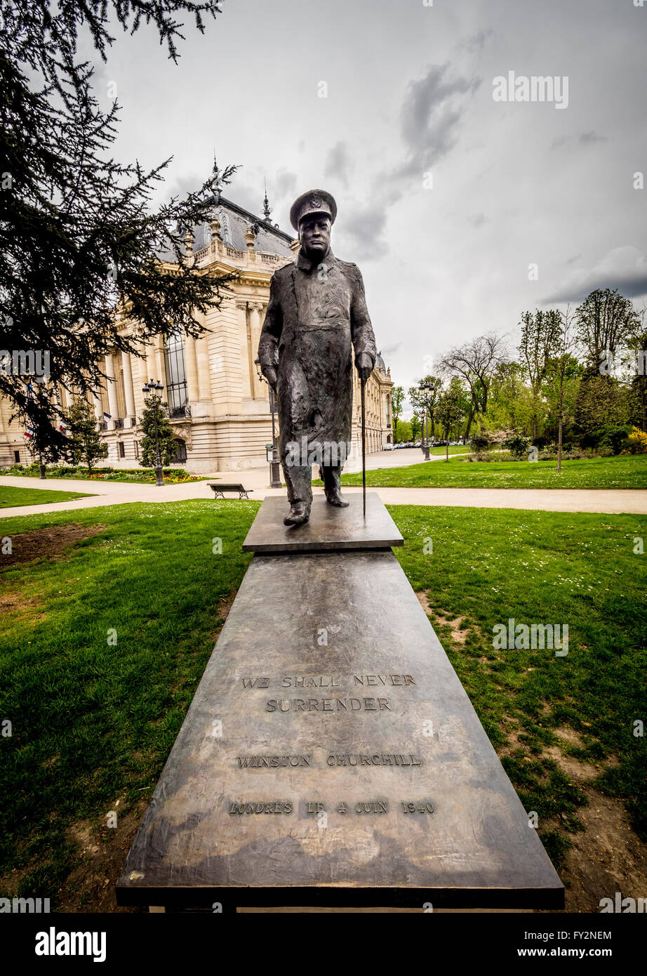 Sculpture of Winston Churchill Situated within the grounds of the Petit ...