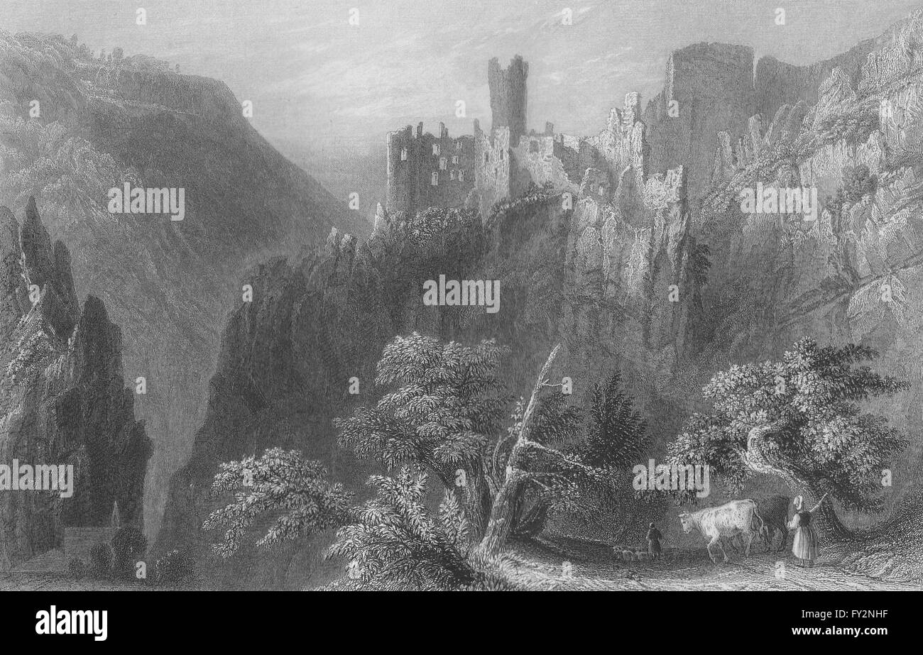 SWITZERLAND: Castle of Falkenstein (Canton Soleure). BARTLETT, old ...