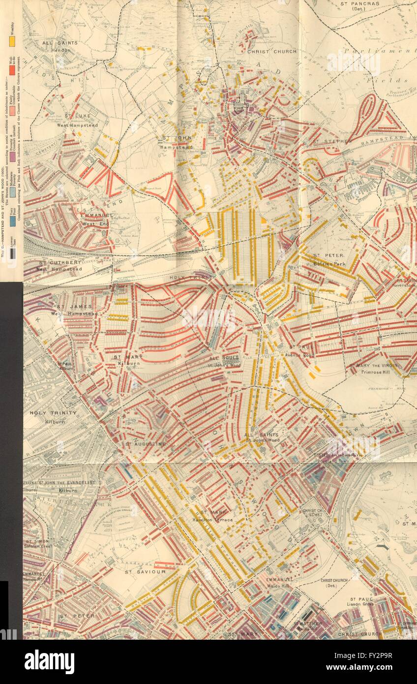 BOOTH POVERTY MAP: St John's Wood Hampstead Maida Vale Belsize Park ...