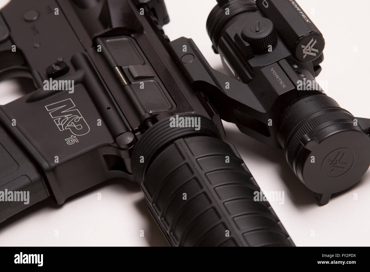 Smith & Wesson M&P15 Rifle with Vortex StrikeFire II scope Stock Photo ...