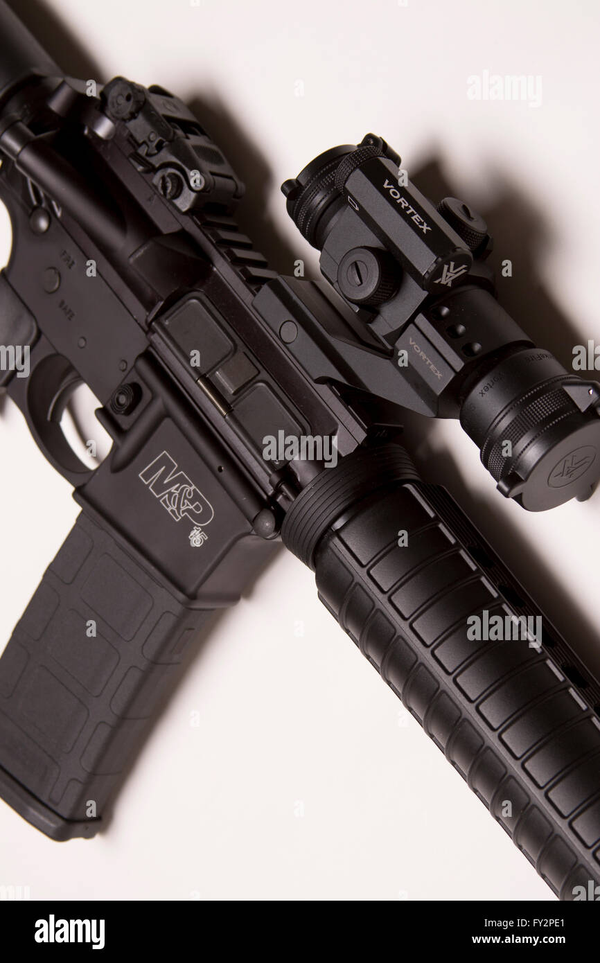 Smith & Wesson M&P15 Rifle with Vortex StrikeFire II scope Stock Photo ...