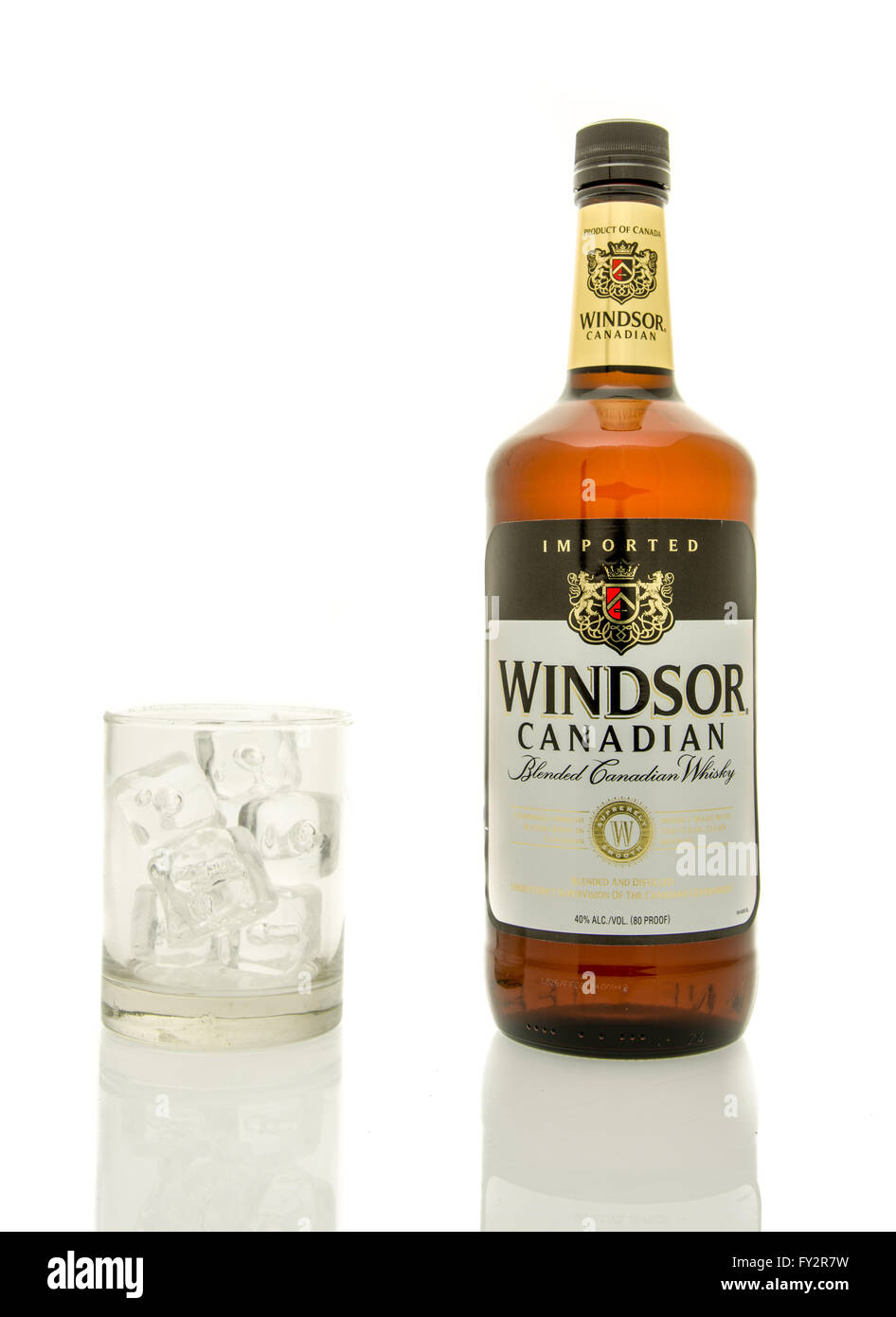 Winneconne, WI - 19 March 2016: A bottle of Windsor Canadian whisky ...